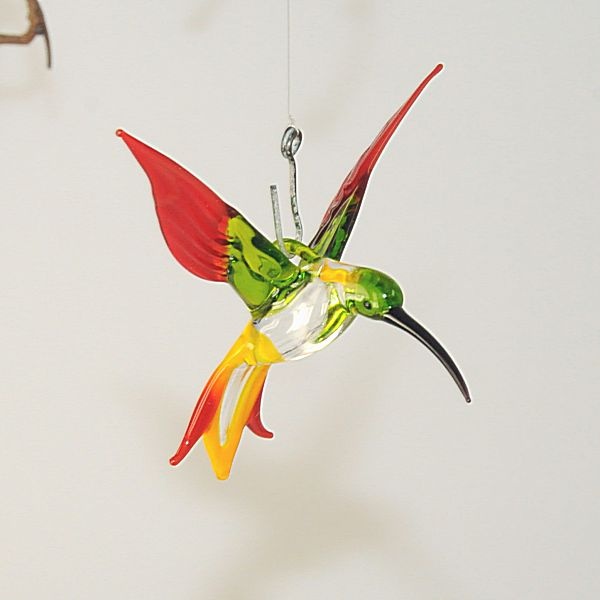 Kolibri Mini, kristall, grün, rot, gelb -NEU- - Glas & Geschenke